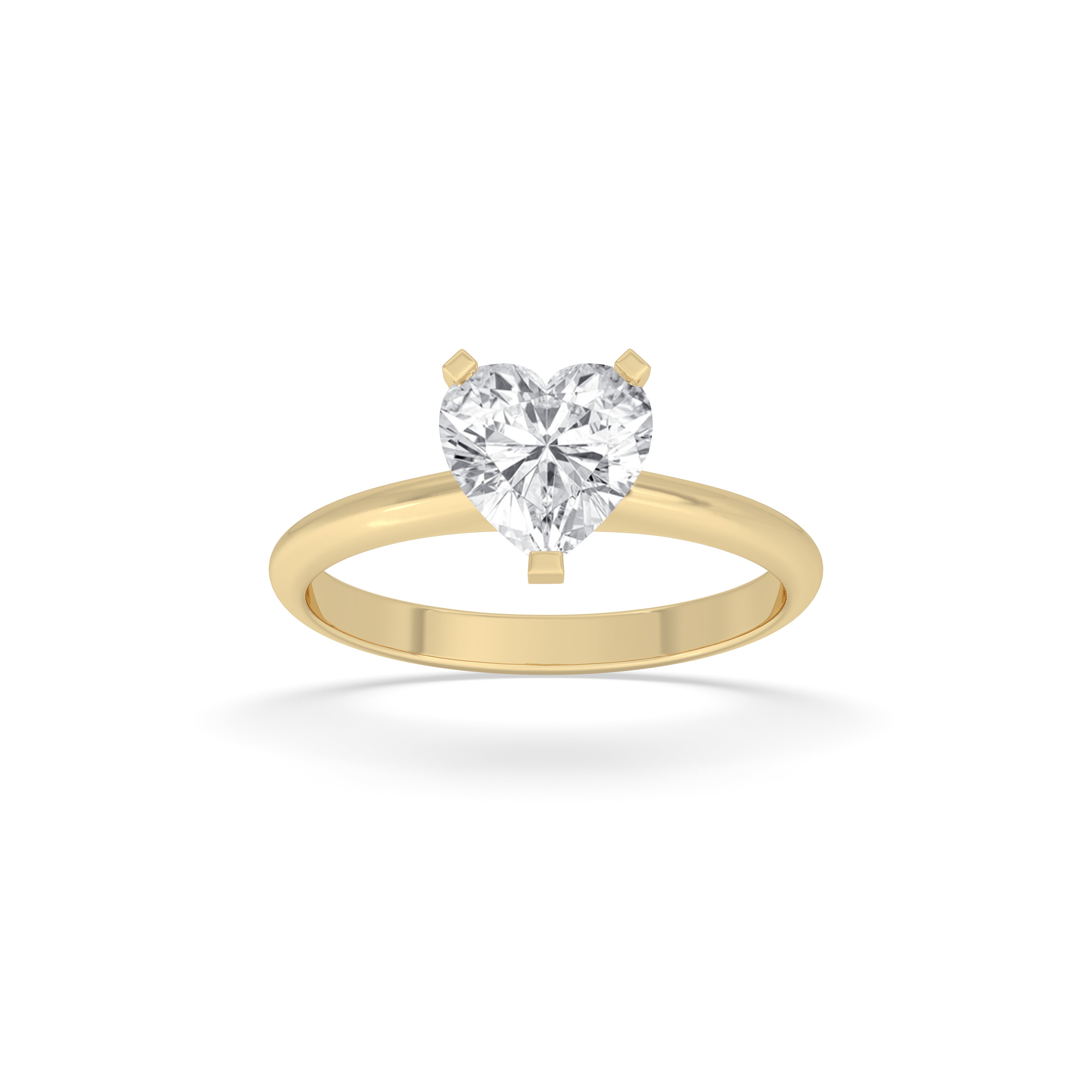 Heart Solitaire Engagement Ring – Green Glam