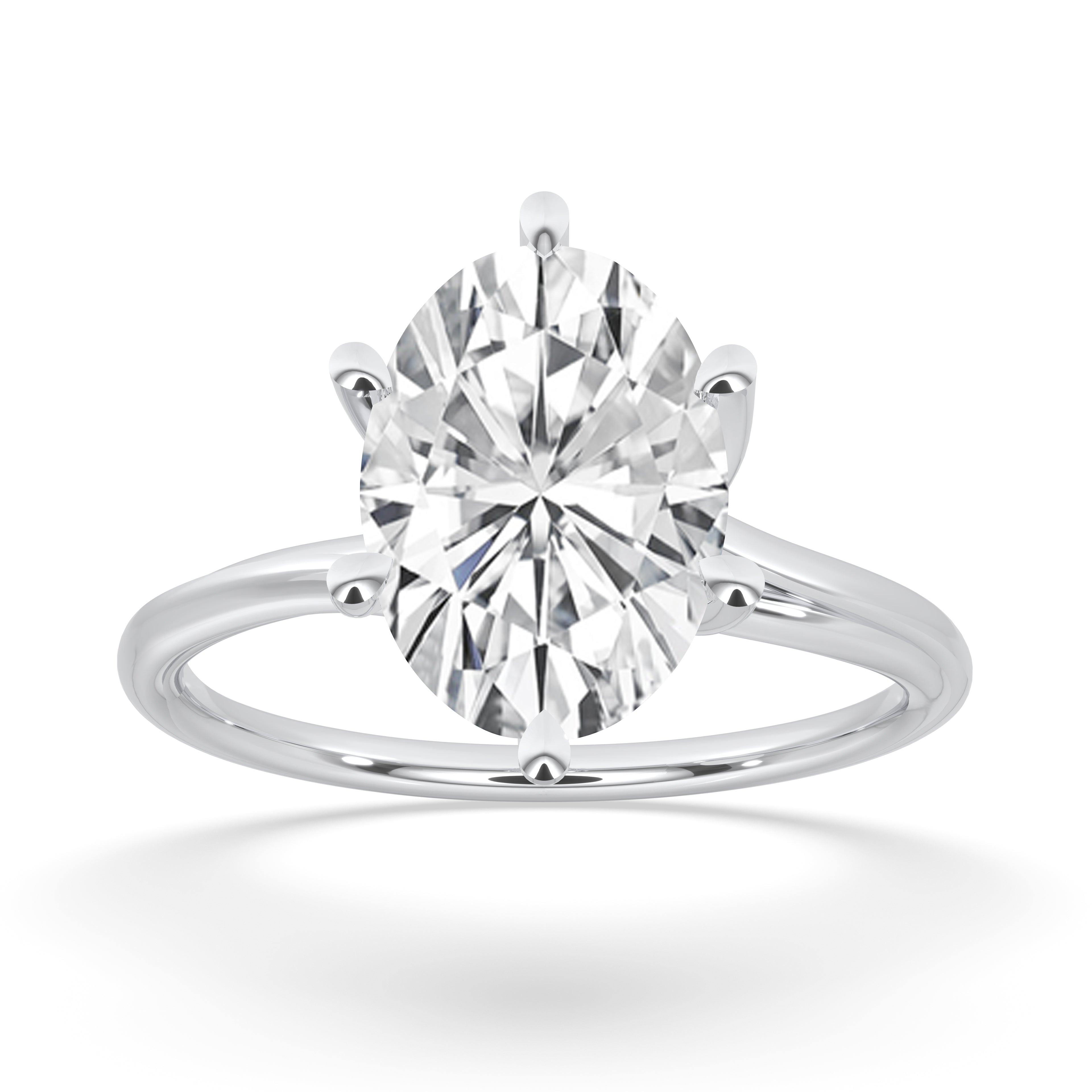 2ct Lab Grown Oval Solitaire Engagement Ring – Green Glam
